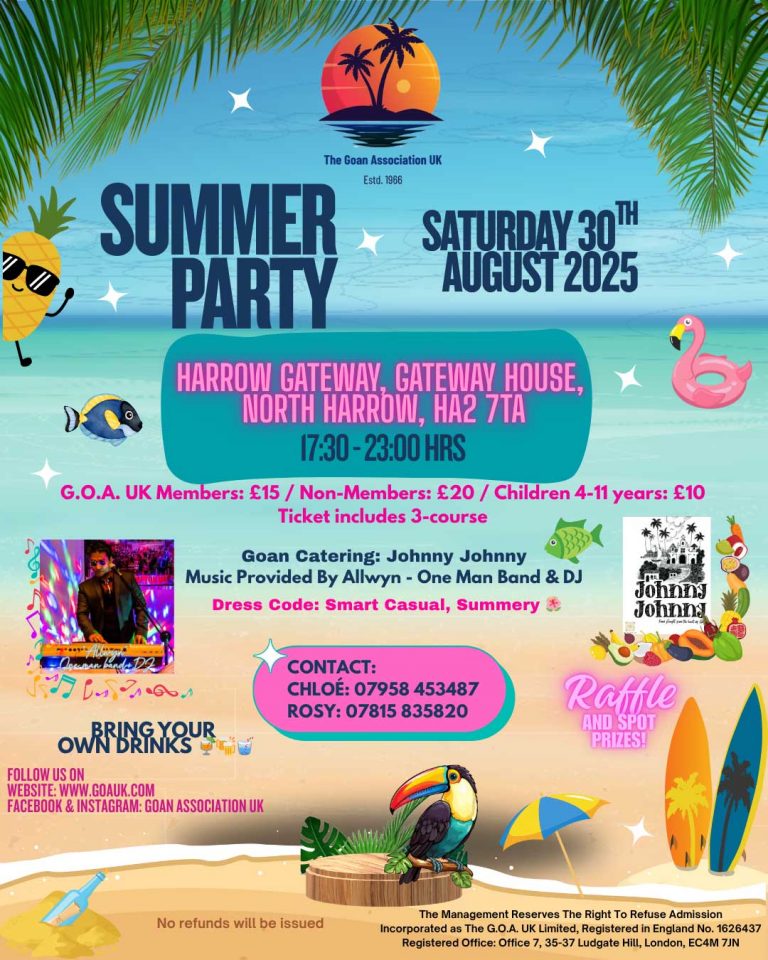 G.O.A. UK Summer Party – Goan Association UK